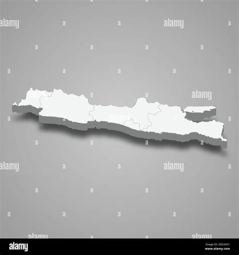 D Isometric Map Of Java Is A Island Of Indonesia Vector Illustration