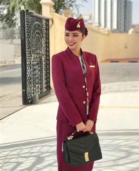 Qatar Airways Cabin Crew Flight Girls Feminine Skirt Private Plane