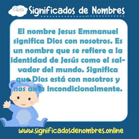 Significado De Jesus Emmanuel Apodos Origen Y M S