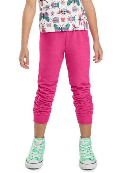 Calça Jogger Infantil Menina Rosa Brandili