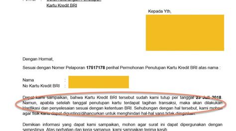 Contoh Surat Penutupan Kartu Kredit 49 Koleksi Gambar