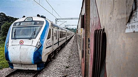 Mesmerizing Sight Vande Bharat Express Glides Gracefully In Slow