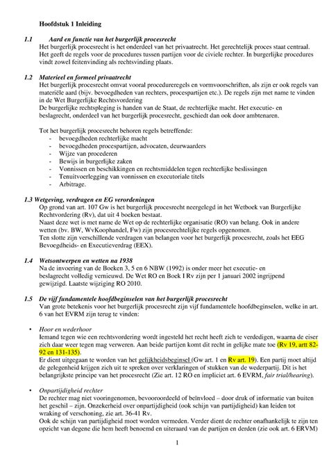 Samenvatting Burgerlijk Procesrecht Compleet Hoofdstuk 1 Inleiding 1