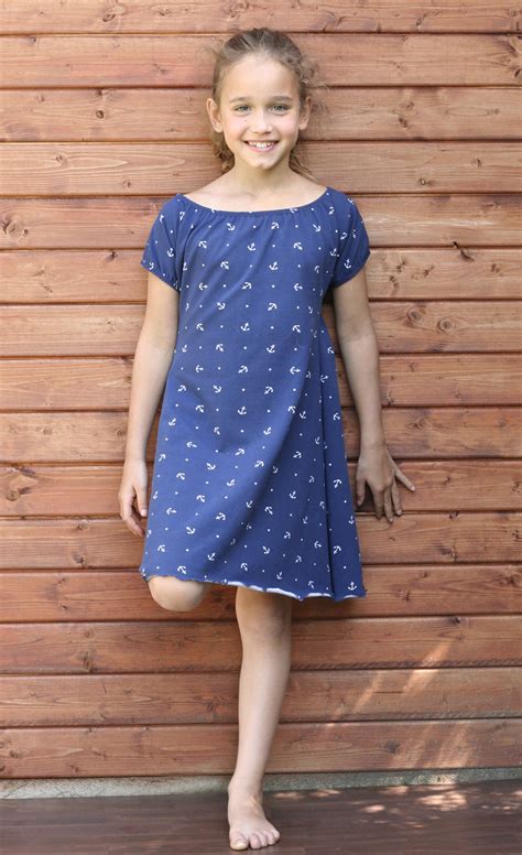 Jersey Kleid Anker Sterne Größe 110 116
