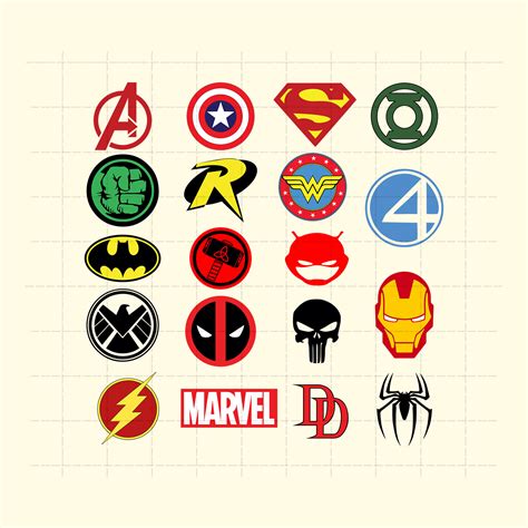 Superhero Logo Svg Bundle Superhero Logo Svg File Superhero Etsy