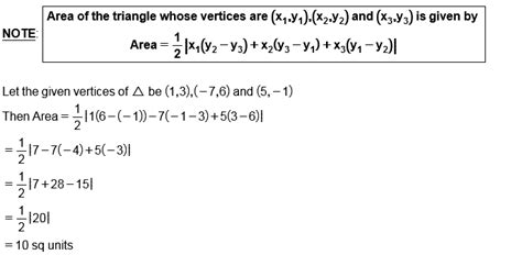 find the area of the triangle the coordinates of whose angular points are respectively 1 3
