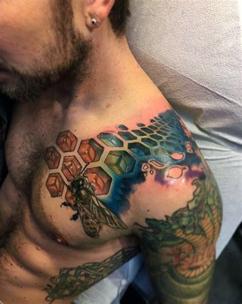 80 Honeycomb Tattoo Designs For Men Hexagon Ink Ideas