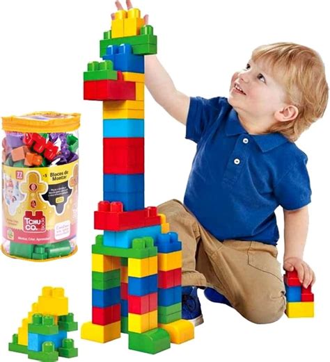 Brinquedo Blocos De Montar Grandes 77 Peças Infantil Criança
