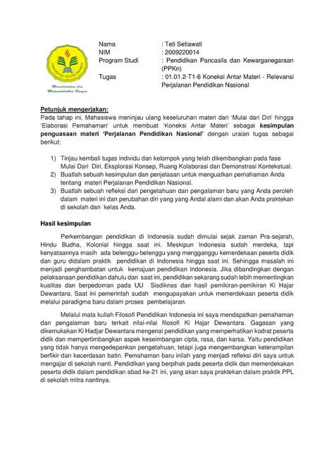 01 01 2 T1 6 Koneksi Antar Materi Relevansi Perjalanan Pendidikan