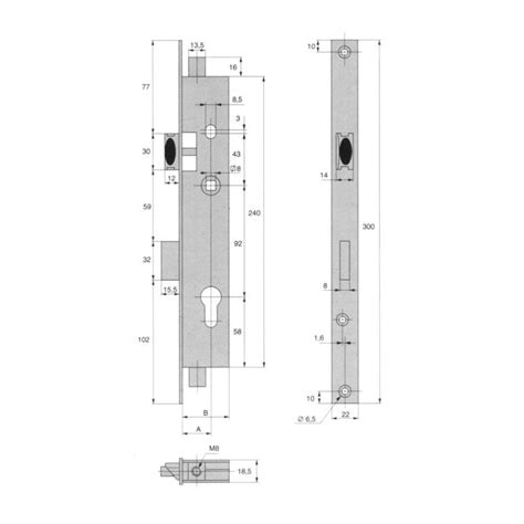 Serrure 3 Points Pene Dormant 1 2 Tour 2270 36 STREMLER