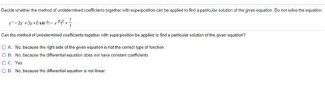 solved decide whether the method of undetermined