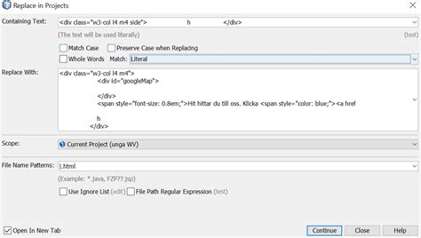 html find and replace multiple lines in netbeans stack overflow