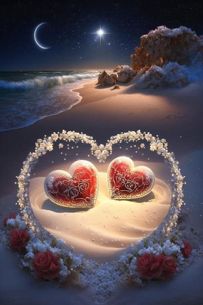 Premium AI Image Two Hearts Are Placed In A Heart Shape With The Word