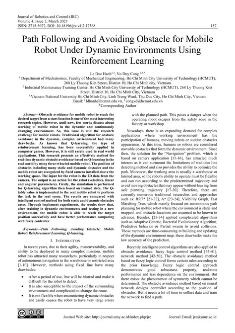 pdf path following and avoiding obstacle for mobile robot under dynamic environments using