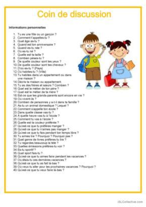 9 Gens Personnes Briser glace Pratique orale Français FL