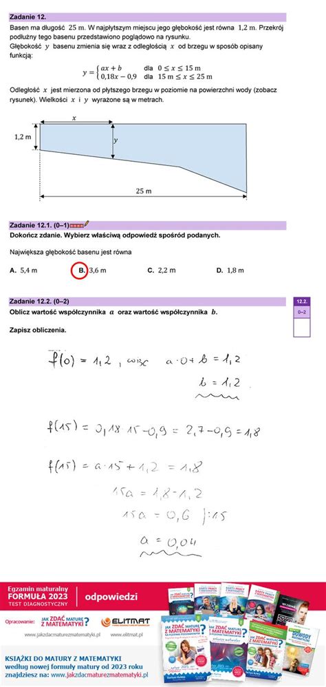 Matura próbna matematyka 2023 Arkusze CKE sugerowane odpowiedzi 29
