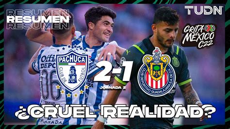 Resumen y goles Pachuca 2 1 Chivas Grita México C22 J2 TUDN
