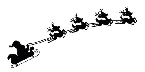 Silueta De Santa Claus Trineo Vector Premium