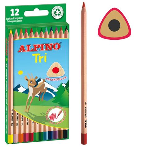 Alpino Tri Caja 12 lápices de colores triangulares madera