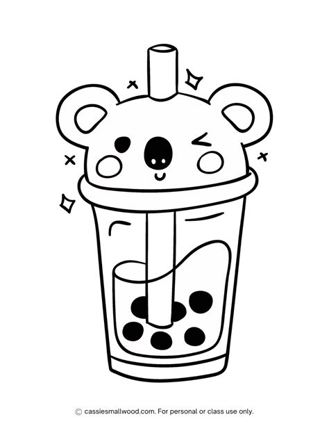 Cute Boba Tea Coloring Pages Free Printables Cassie Smallwood