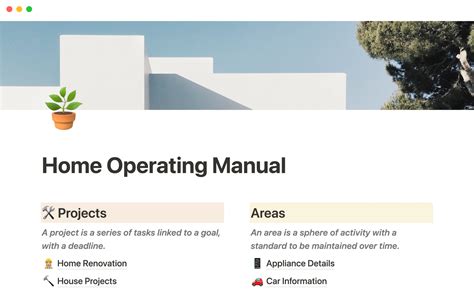 Notion Template Gallery Home Operating Manual