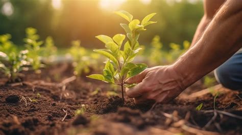 Persona plantando árboles en un jardín comunitario ia generativa Foto
