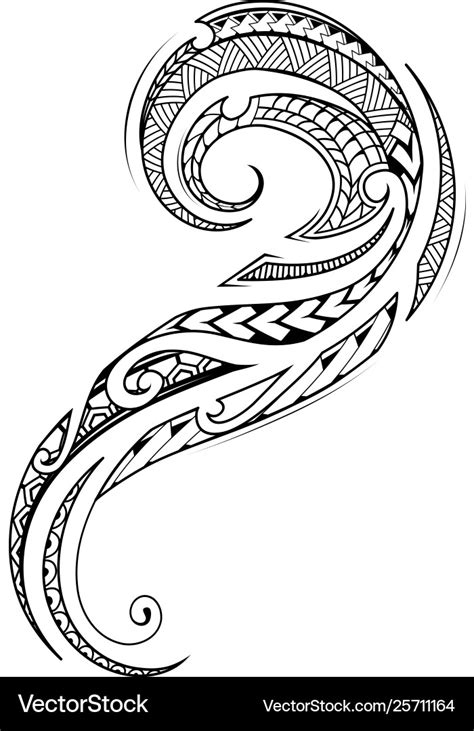 Maori Style Tattoo Design Royalty Free Vector Image