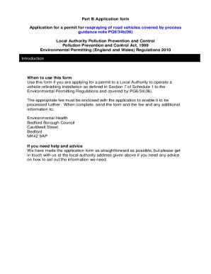 Fillable Online Part B Application For A Permit For Respraying Of Road