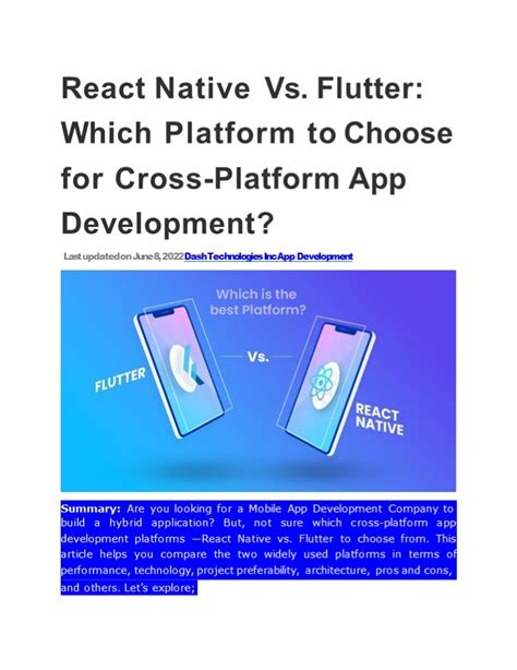 Ppt React Native Vs Flutter Which Platform To Choose For Cross