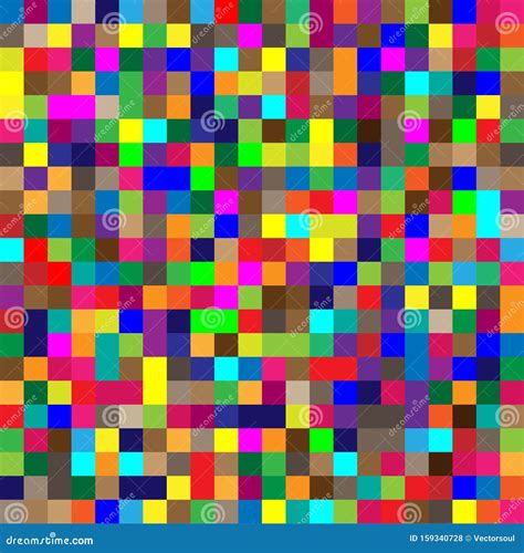 Seamless Random Squares Mosaic Tiles Pixelated Pixels Colorful