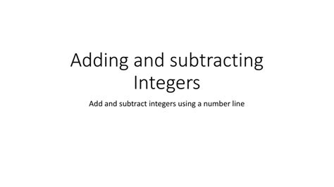adding and subtracting integers