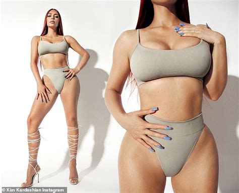 Kim Kardashian Strips Down To Underwear For Skims Launch Daily Mail