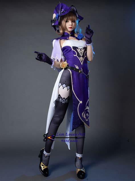 Genshin Impact Thunder Lisa Cosplay Costume Lisa Game Dress Etsy