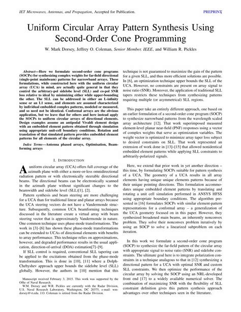 pdf uniform circular array pattern synthesis using … · 1 uniform circular array pattern