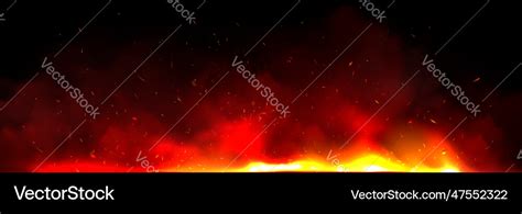 Fire And Ember Overlay Effect Smoke Background Vector Image