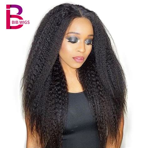 Kinky Straight 360 Lace Front Wig Brazilian Remy Full Lace Human Hair