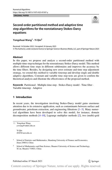 second order partitioned method and adaptive time step algorithms for the nonstationary stokes