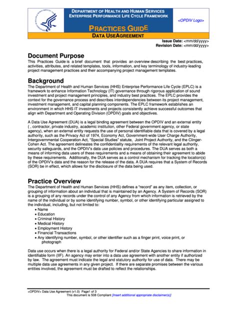 Data Use Agreement Template