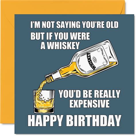 Funny Birthday Cards For Men Women Aged Whiskey Rude Birthday Card