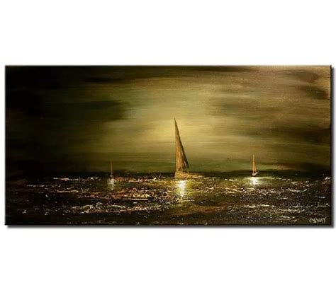 Modern Abstract Seascape Paintings Sailboat Art On Canvas Page
