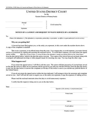 Fillable Online Paed Uscourts AO 398 Rev Fax Email Print PdfFiller