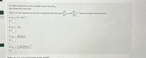 solved for each sequence an ﻿find a number k ﻿such that nkan