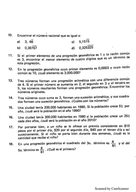 Ejercicios sobre sucesiones Aritméticas y Geométricas PDF Free