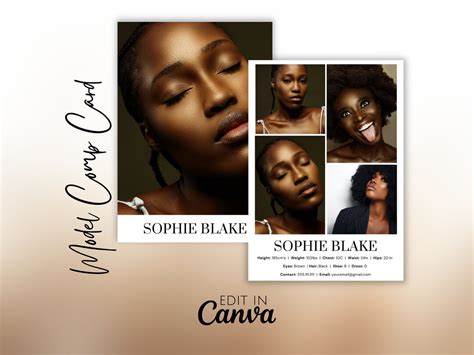 Modeling Comp Card Template Modeling Photocard Zed Card For Models Z