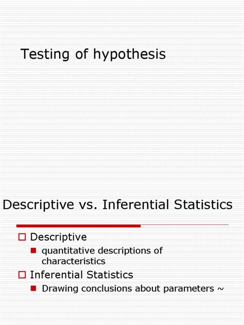 testing hypotheses an overview of hypothesis testing procedures assumptions and applications