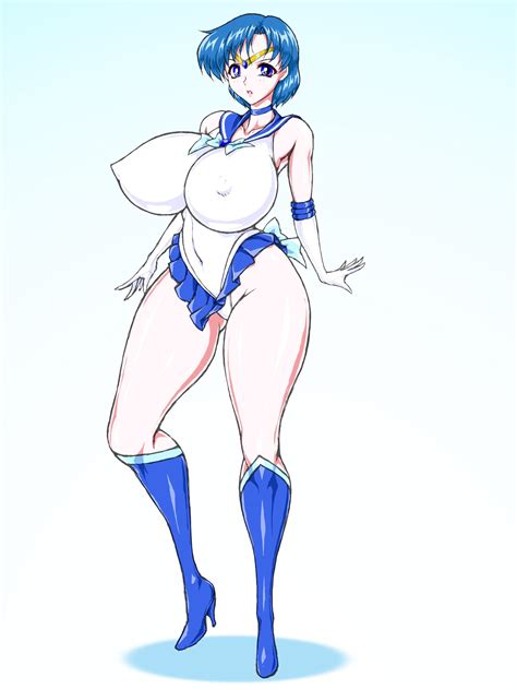 Rule 34 Ami Mizuno Big Ass Big Breasts Big Butt Bishoujo Senshi Sailor Moon Blue Eyes Blue