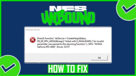 How To Fix Nfs Unbound Directx Error Youtube