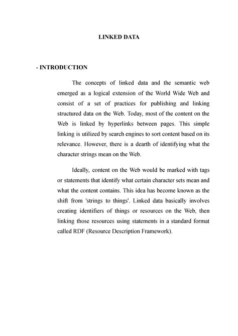 linked data linked data introduction the concepts of linked data and the semantic web