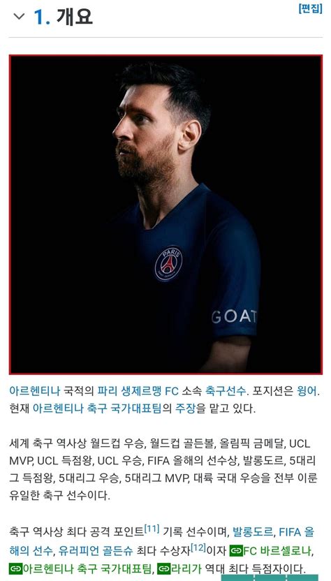 잡담 속보 리오넬 더 고트 킹오브 풋볼 메시 나무위키 업데이트 인스티즈 instiz 연예 카테고리