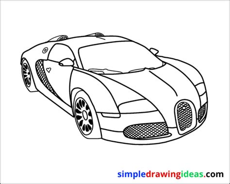 How To Draw A Bugatti Chiron Step By Step Simple Drawing Ideas